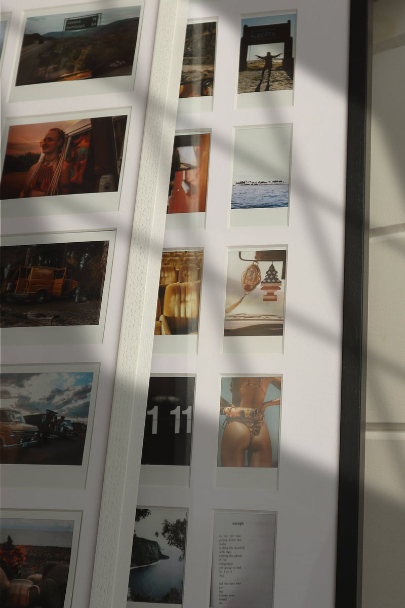 27.5" x 39.375" (70cm x 100cm) Instax & Polaroid Oak FRAME + MAT Kit ...