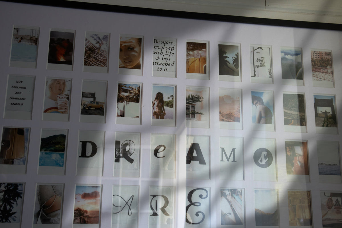 27.5" x 39.375" (70cm x 100cm) Instax & Polaroid Oak FRAME + MAT Kit ...